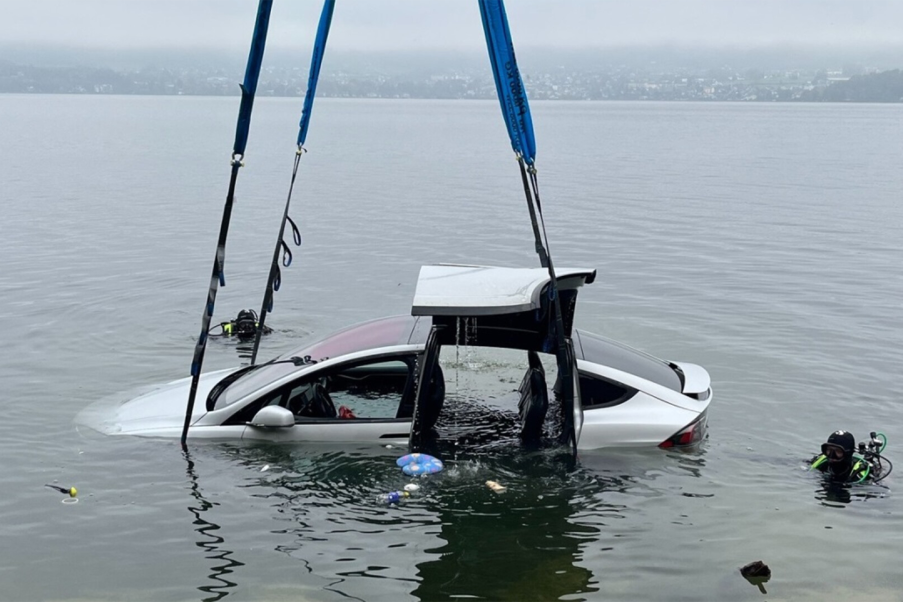 Electric Car Plunges into Lake After Autopilot Malfunction - The ...